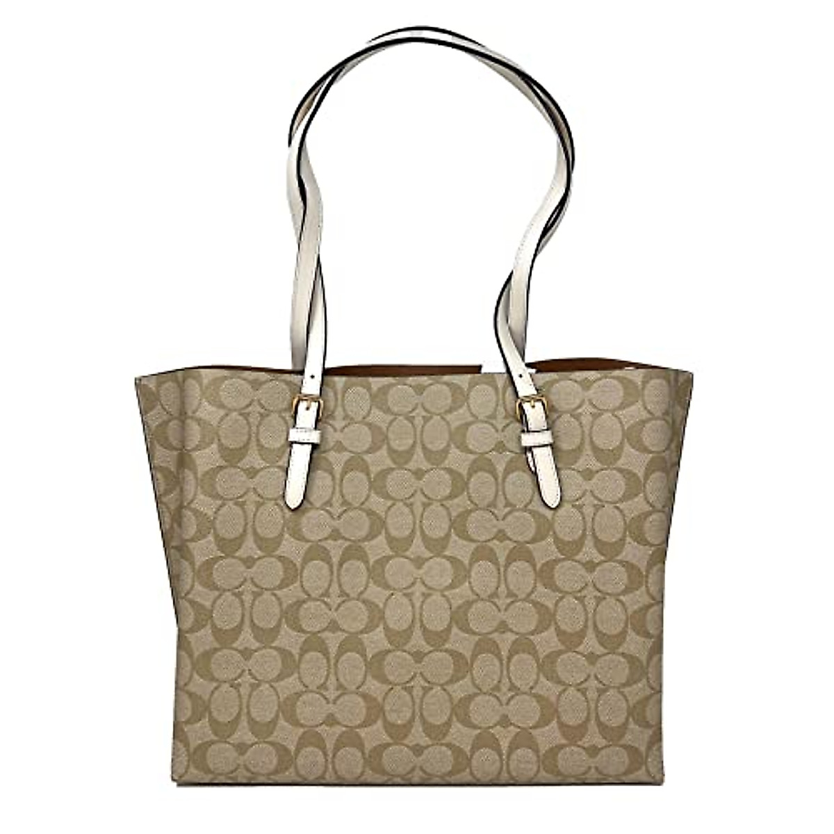 COACH MOLLIE TOTE IN SIGNATURE CANVAS, 1665, KHAIKI CHALK