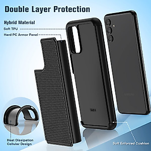 BNIUT for Samsung Galaxy A13 5G Case: Dual Layer Protective Heavy Duty Cell Phone Cover Shockproof Rugged with Non Slip Textured Back - Military Protection Bumper Tough - 6.5inch (Black Matte)