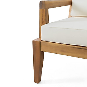 Christopher Knight Home 317966 Rossville Club Chair, Teak + Beige