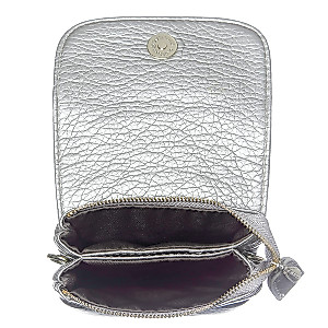 MINICAT Roomy Pockets Small Crossbody Bags Cell Phone Wallet Purses for Women(Silver)