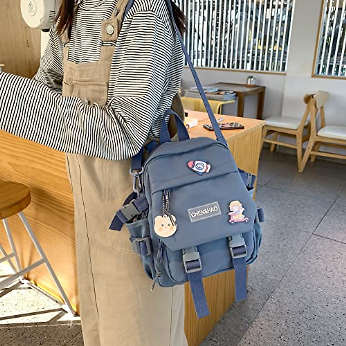 Ritatte Cute Mini Backpack with kawaii Pins Accessories Pendant for Women Aesthetic Mini Crossbody Bag Shoulder Bag(Blue-65, One Size)