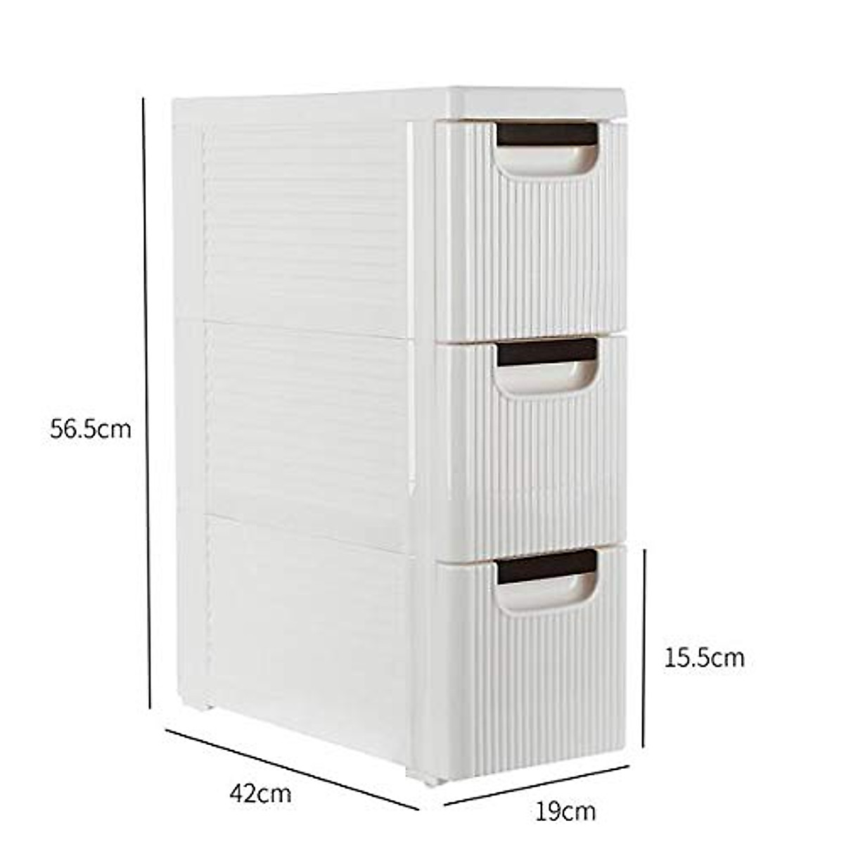 3-Tire Rolling Cart Organizer Unit with Wheels Narrow Slim Container Storage Cabinet for Bathroom Bedroom