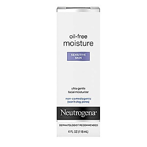 Neutrogena Oil Free Moisture Daily Hydrating Facial Moisturizer & Neck Cream with Glycerin - Fast Absorbing Ultra Gentle Lightweight Face Lotion & Sensitive Skin Face Moisturizer, 4 fl. oz (Pack of 2)