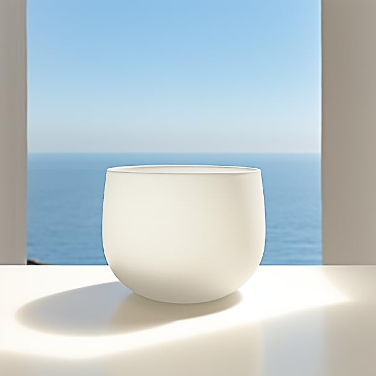 TOPFUND Solfeggio 528 Hz Crystal Singing Bowl Solar Plexus Chakra 8 inch with Heavy Duty Carrying Case and Singing Bowl Mallets