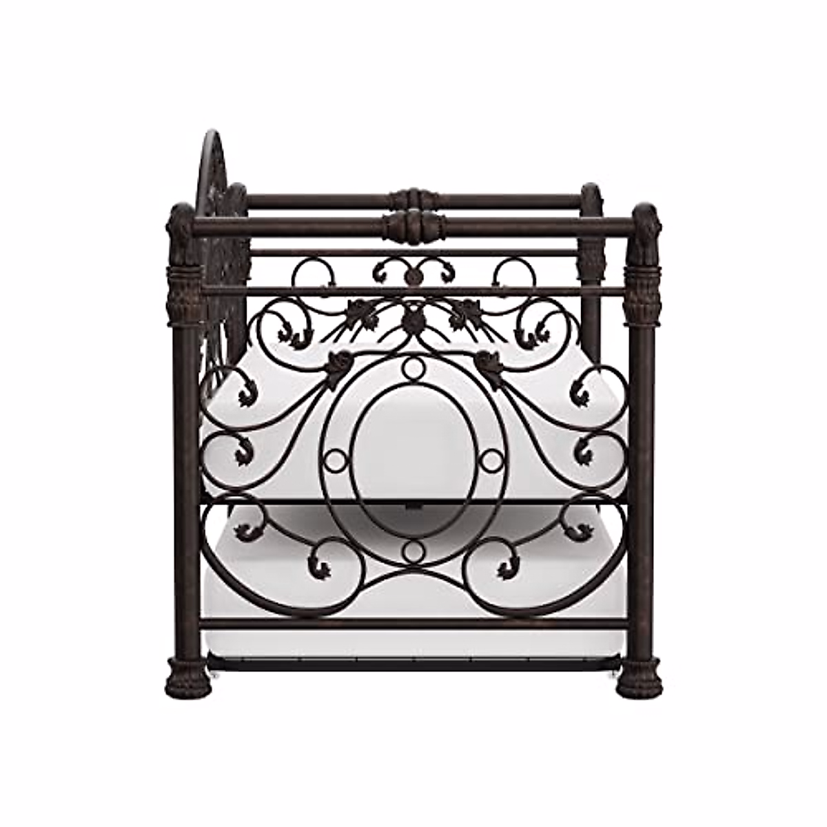 Hillsdale Mercer Metal Sleigh Daybed with Suspension Deck and Trundle in Brown