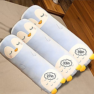 FJMY Long Stuffed Animal Plush Kawaii Body Pillow,Super Soft Hugging Plush Animal Gift for Girl Kid Birthday Valentine (Penguin,27.5in/70cm)