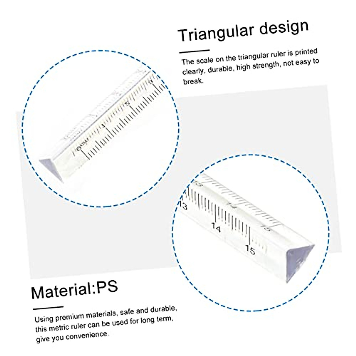 NUOBESTY 8pcs Transparent Triangular Ruler Plastic rulers Metric Ruler Machinist Ruler Clear Scale rulers Ruler for Transparent Small Ruler Architecture Supplies Classroom Supplies