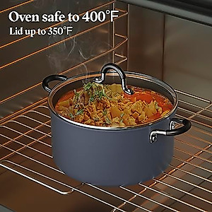 Cook N Home Professional Hard Anodized Nonstick Pots and Pans 10-Piece Cookware Set, with Stay-Cool Handles Black