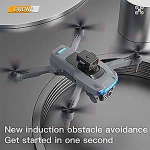 Drone with Camera for Adults Kids - Drone with 4k HD Fpv Camera Remote Control Toys Gifts for Boys Girls with Altitude Hold Headless Mode One Key Start Speed (Gray)
