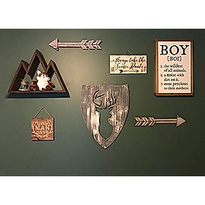 Mkono Mountain Shelf, Floating Wall Shelf Rustic Wood Display Shelving for Crystal,Photo,Plants, Woodland Nursery Decor, Modern Geometric Wall Art Home Decor for Bedroom,Living Room, Office