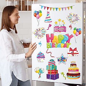 Xuhal 23 Pcs Happy Birthday Ocean Cruise Door Magnets Decorations Funny Carnival Ship Door Magnets Reusable Summer Refrigerator Magnets for Cabin Door Car(Birthday)