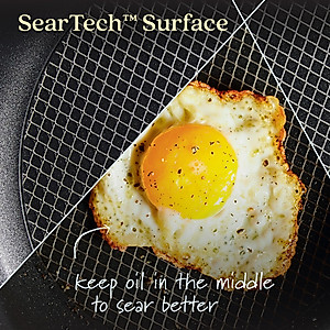 Anolon X SearTech Aluminum Nonstick Cookware Frying Pan, 8.25-Inch, Super Dark Gray