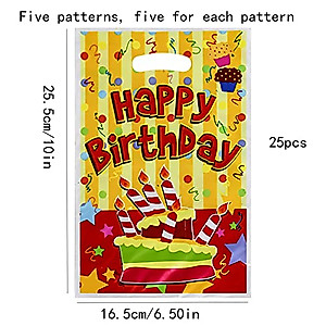 saizone 25 Pcs Kids Party Favors Bags, Birthday Goodie Candy Bags, Party Goody Favor Bags for Kids Birthday, Bolsitas Bolsas para Dulces de Cumpleaños, Loot Bags for Kids Birthday Party