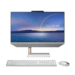 ASUS AiO M3400 All-in-One Desktop PC, 23.8-inch Full HD Anti-Glare Display, AMD Ryzen 5 5625U Processor, 8GB DDR4 RAM, 512GB NVMe PCIe, Windows 11 Home, Kensington Lock, M3400WYA-DH503