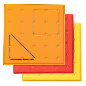 edxeducation Double-Sided Geoboards - 5 x 5 Grid/24 Pin Circular Array - Set of 6 - Includes Rubber Bands - Ideal for Ages 5+ - Geometry Math Manipulative - Teach Angles and Symmetry