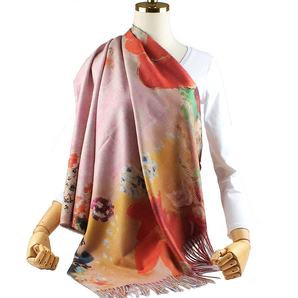 Umjetnost Soft Cashmere Feel Scarf For Women Fashion Art Print Long Warm Scarves Large Shawl Wrap Monet Klimt Van Gogh Painted Gifts (C03)