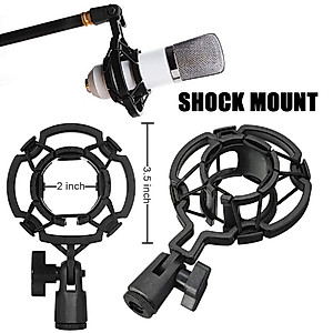 GLEAM Microphone Isolation Shield - Tripod Stand 2 ft 6" to 5 ft 10" Height Adjustable Stand Compatible w/Blue Yeti, AT2020, AKG, Rode Microphones