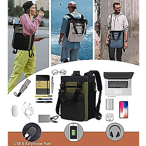 BASICPOWER Backpack Purse for Women Convertible Laptop Tote Work Bag Nurse Teacher Bag for Travel