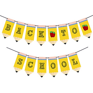 Back to School Pencil Banner - First Day of School Banner - Back to School Banner - Classroom Decor - Teacher Banner - Back to School Party Decorations