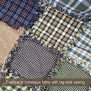 40 Primitive Charm Pack, 6 inch Precut Cotton Homespun Fabric Squares by JCS