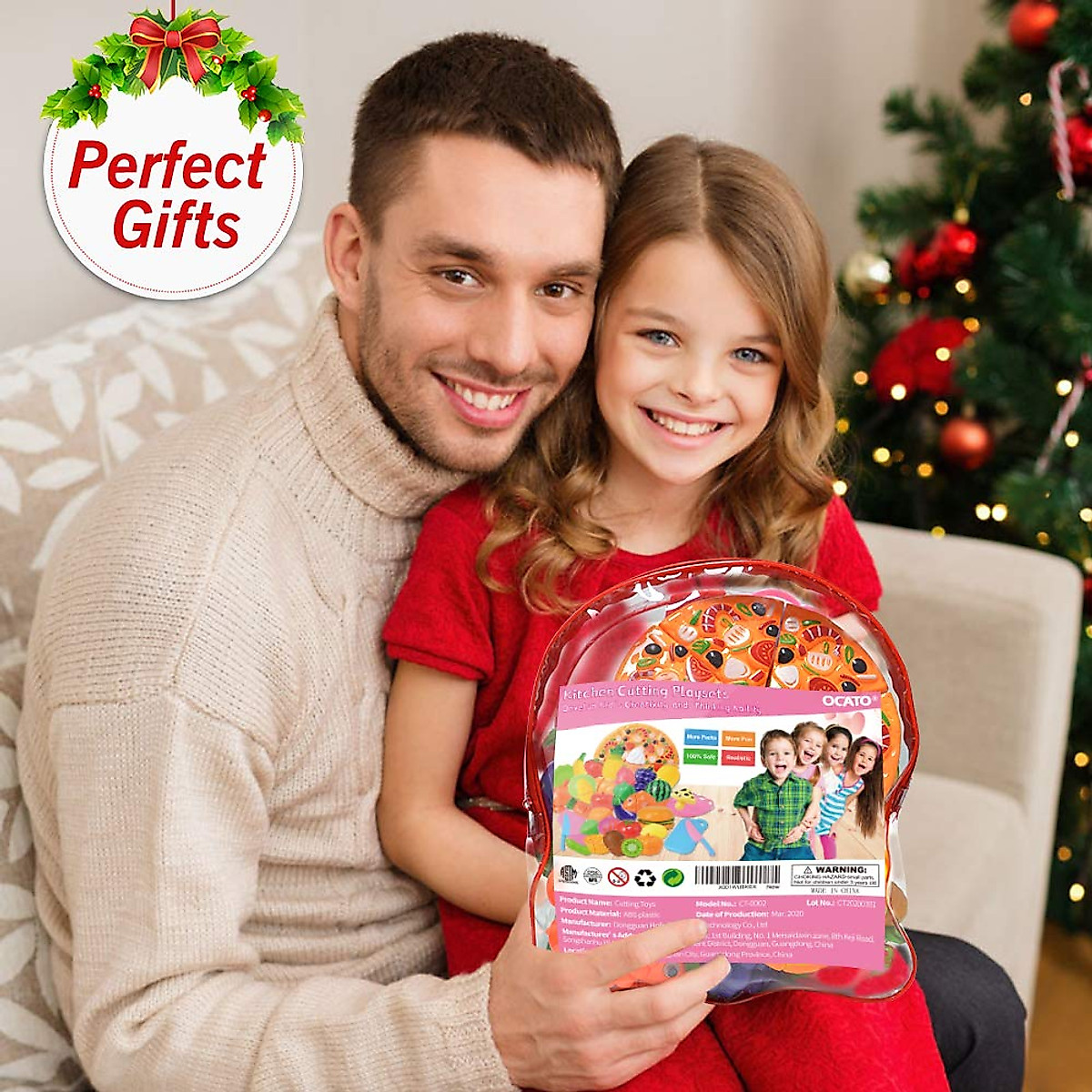 73PCS Cutting Play Food for Kids Kitchen Toys Food Cutting Fruits and Vegetables Accessories Xmas Gifts Toys for Toddlers Boys Girls with Storage Bag