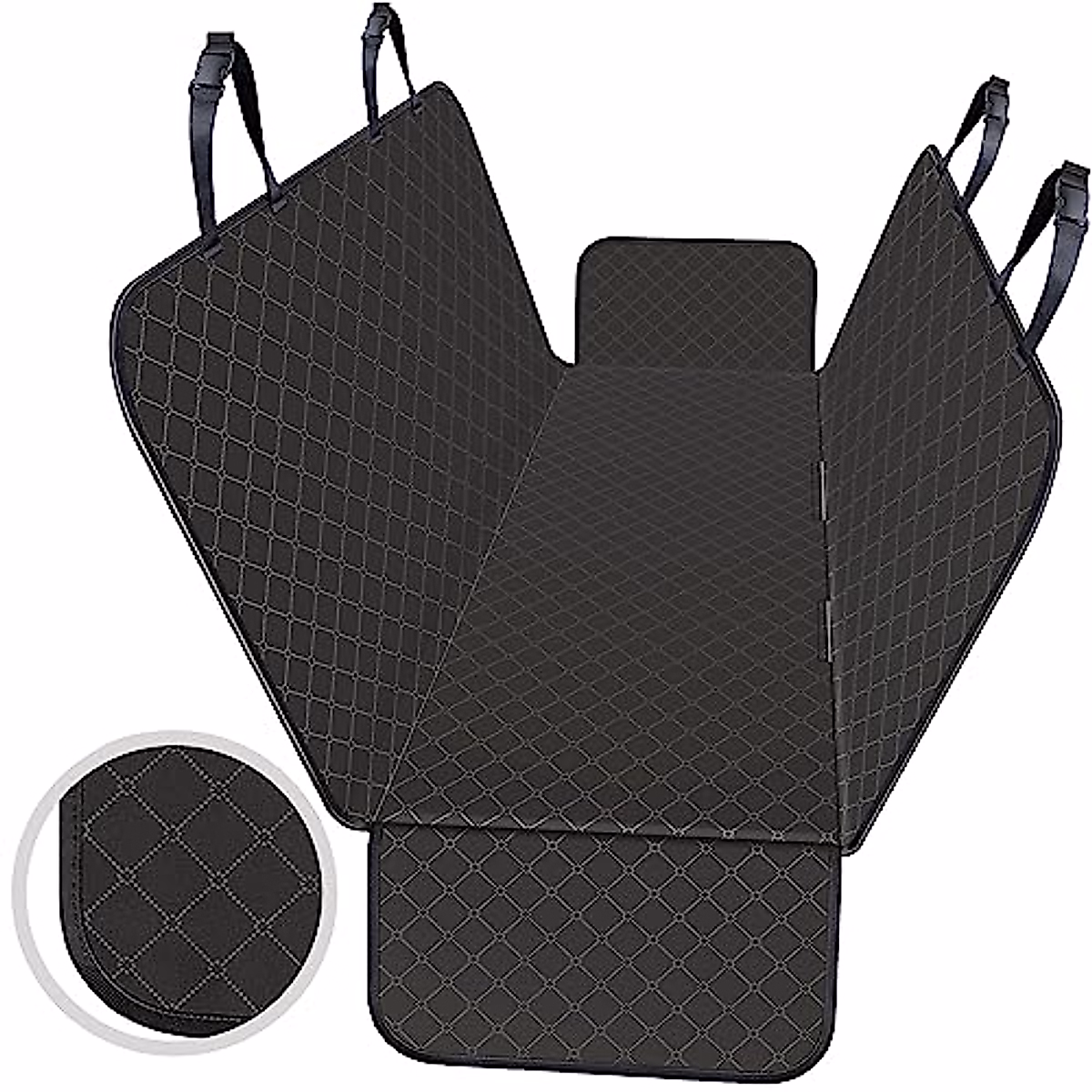 WoofKnows Dog Car Seat Cover Durable Dog Seat Cover for Back Seat Scratch Prevention Dog Hammock Protects Against Dirt Dog Seat Covers for Cars Fits for Small SUVs and Trucks 54"x 58", Black