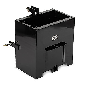 Titan Attachments 3 Point Black Ballast Box Fits Category 1 Tractor Attachment, Quick Hitch Compatible, 800lb Capacity, Tractor Ballast Box with 5.3cu.ft Volume, 2" Trailer Hitch Receiver