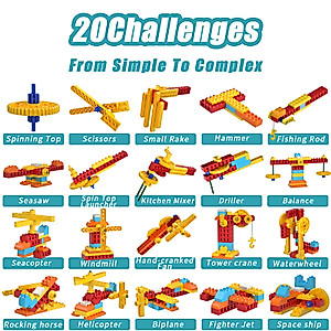 burgkidz Construction Building Toy Set: Science Learning Blocks Toys, Build Tools Vehicles Machines & Models; STEM Educational Kit for Boys & Girls 3 4 5 6 + Year Old