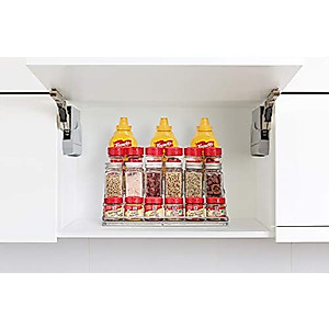 MEIQIHOME 4 Tier Spice Rack Organizer Step Shelf Countertop Spice Storage Holder, for Kitchen Cabinet Cupboard Pantry, Metal, Chrome