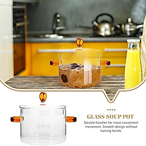 CALLARON Glass Cooking Pot 1.5L Glass Stock Pot with Lid Non-Stick Milk Pot Stovetop Cooking Pot Pasta Noodle Pot Small Soup Pot for Kitchen 5.9x5.9x6.5inch