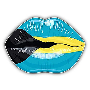 DG Graphics Bahamas Flag Lips Art Decor 5'' x 4'' Magnet Vinyl Magnetic Sheet for Lockers, Cars, Signs, Refrigerator
