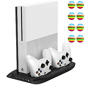 Vertical Stand for Playstation 5 with Cooling Fan Charging Station for PS5 Digital Edition (White)