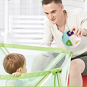 LotFancy Baby Musical Toy, Interactive Crawling Baby Ball Toy with Flashlight and Melody Sounds, Joyful Baby Rattle Toys for Kids, Newborn Baby First, Battery Included