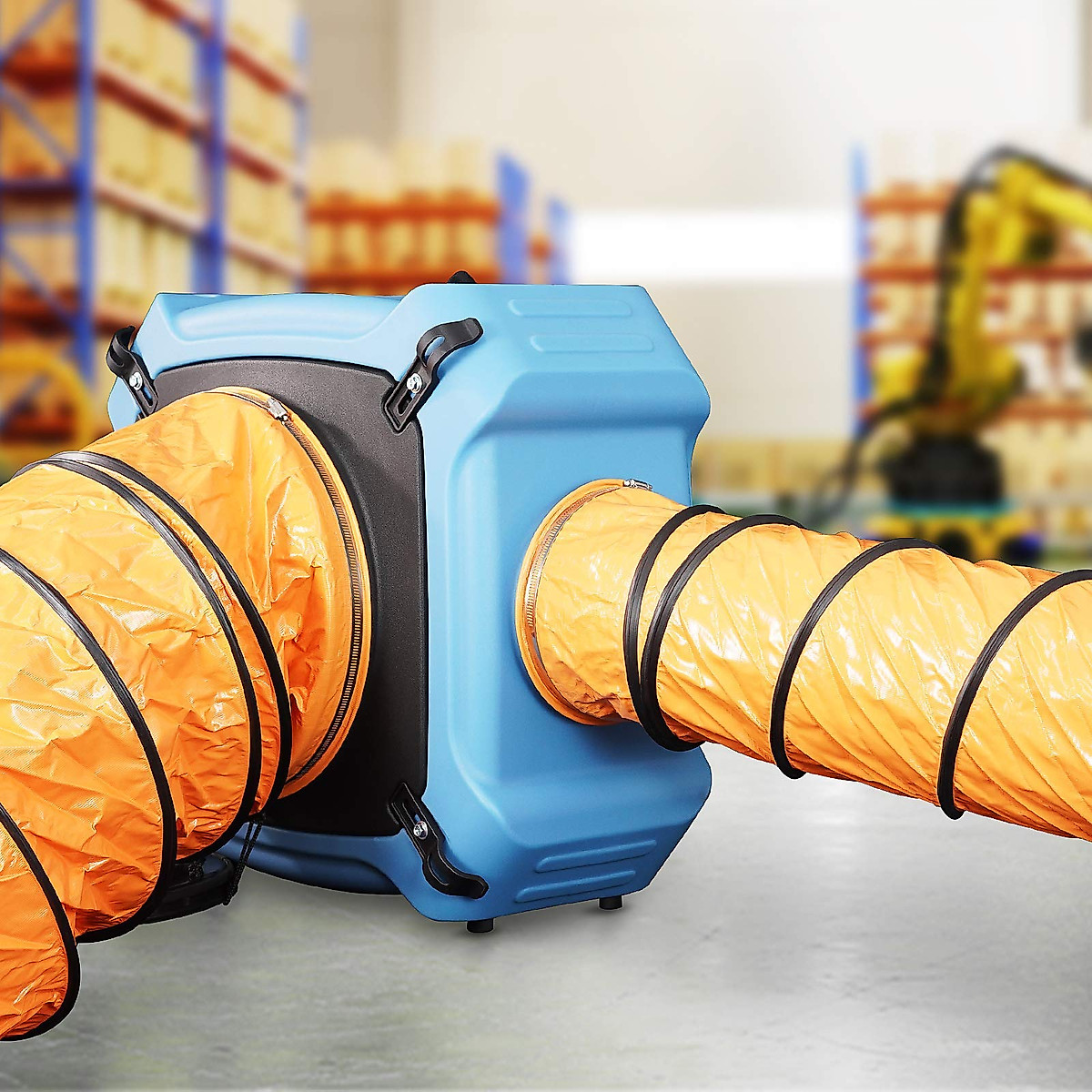 AlorAir 8" PVC Flexible Duct Hose for CleanShield HEPA 550 Air Scrubber and PureAiro HEPA Max 770/870/970, Easy Storage (8 Inch x 16.4 Feet, Outlet)