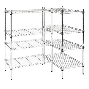 KOIECETA 8-Tier Wire Shelving Unit Adjustable Steel Wire Rack Chrome
