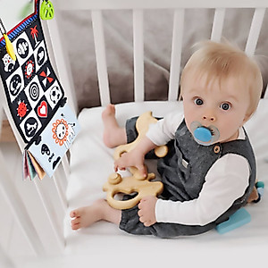 Coolplay Baby Mirror Toys with Soft Cloth Book Infant Toys High Contrast Book Newborn Babies Gifts Baby Book