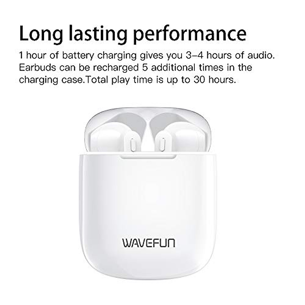 WAVEFUN Wireless Earbuds, Bluetooth Earbuds Bluetooth Headphones with Microphone Waterproof True Wireless Earbuds Stereo Sound Deep Bass Crystal-Clear Calls Headset for Sports Workout Home Office