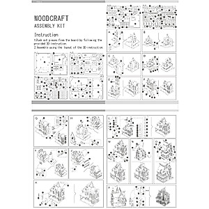 Wewinn 3D Wooden Puzzles Laser Engraving DIY Safe Assembly Constructor Kit Toy for Teens and Adults (F3 Villa)