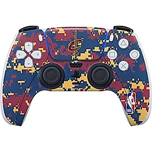 Skinit Gaming Decal Skin Compatible with PS5 and Compatible with PS5 Digital Edition DualSense Controller - Officially Licensed NBA Cleveland Cavaliers Digi Camo Design