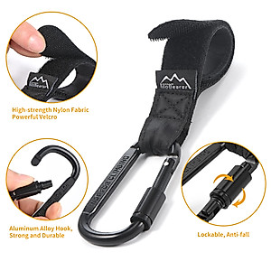MoBearer Stroller Hooks for Hanging Bags and Shopping-Multipurpose Strolller Straps-Mom Hooks-Stroller Clips for Bags, 2 Pack Black Baby Stroller Hooks