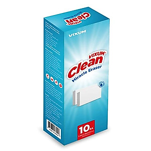 VIXUM CLEAN Miracle Eraser Original Cleaning Pads, White, Shoe, Kitchen, Bathroom and Shower Cleaner, 50 Count