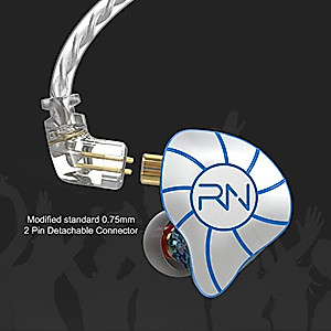 RevoNext in Ear Monitor Earbuds Wired HiFi Stereo Earbuds with Microphone Quadruple Drive Professional RH-215 in Ear Monitors for Musicians Drummers Singers Earbuds（White）