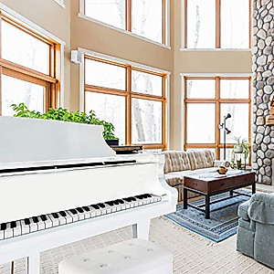 Trisens Adjustable Piano Bench Wooden Piano Stool with Music Storage & Height Adjustable- PU Leather and Solid Wood (White with Music Storage)