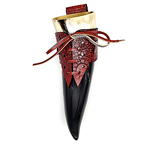 Viking Drinking short Horn with Leather Holster Authentic & Food Safe Cup – No Leaks – Norse Drinking Beer Mug with 8-10oz Capacity Best Choice of Vikings & Game of Thrones and Viking Theme & Fans