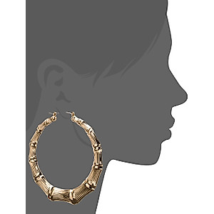 Guess Metal Hoops Women's Bamboo Hoop Earrings, Gold, One Size