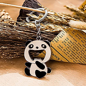 ARFUKA Bottle Opener Keychain Cute Panda Beer Soda Bottle Opener Keyring Beverage Bottle Opener Key Ring, Women Men Gift for Christmas and Birthday