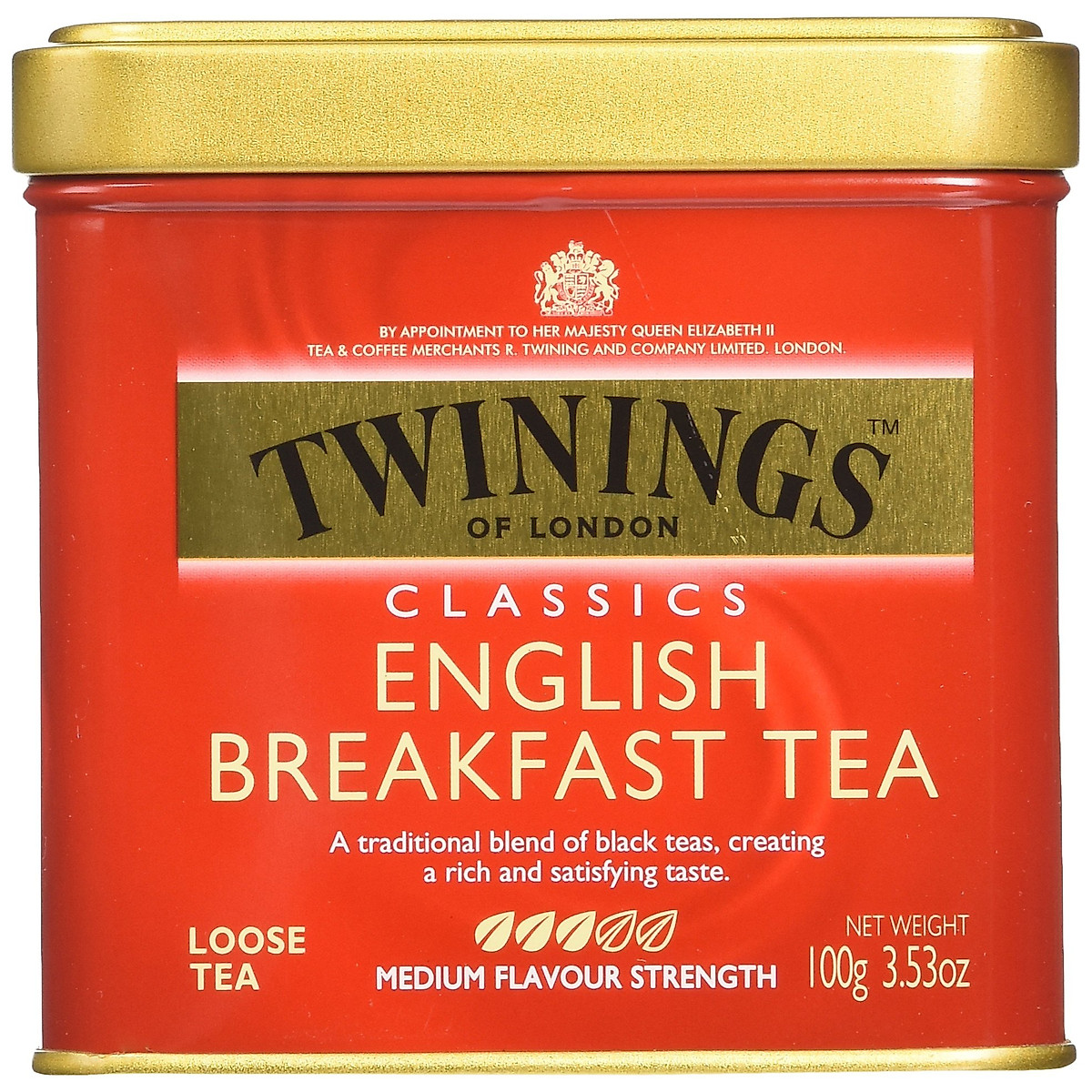 Twinings English Breakfast Loose Tea Tins, 3.53 Ounce Tins (Pack of 6), Smooth, Flavourful, Robust Black Tea Leaves, Caffeinated, Enjoy Hot or Iced