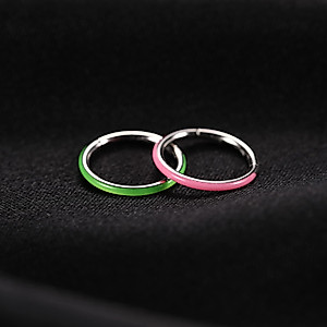 FUNLMO 16G Septum Rings Nose Rings Hoops Silver Cartilage Earring Conch Hoop Earring 316L Surgical Steel Conch Helix Tragus Daith Rook Orbital Piercing Jewelry 10mm Glow In The Dark Fluorescent Pink