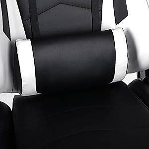 Devoko Gaming Chair Racing Style High Back Computer Chair with Adjustable Armrests Ergonomic Office Chair Executive Swivel Task Chair with Headrest and Lumbar Support (White)