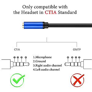 Tan QY Headphone Splitter 5FT, Headphone Splitter for Computer 3.5mm Female to 2 Dual 3.5mm Male Headphone Mic Audio Y Splitter Cable Smartphone Headset to PC Adapter (5Ft/1.5M, Blue)